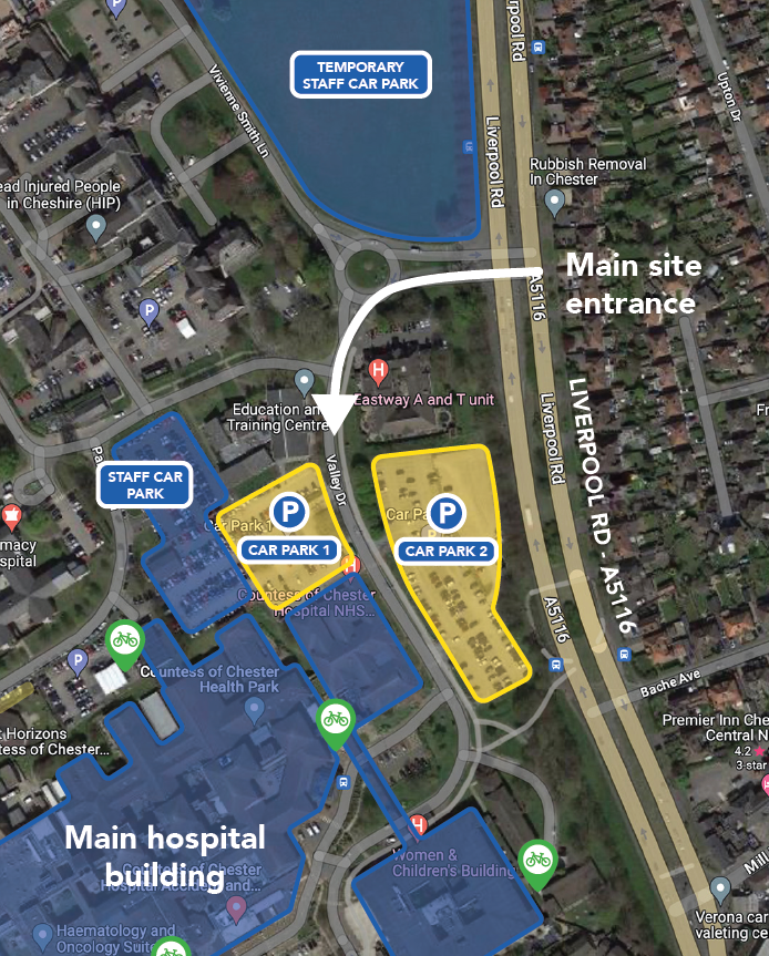 Travelling by car | Countess of Chester Hospital